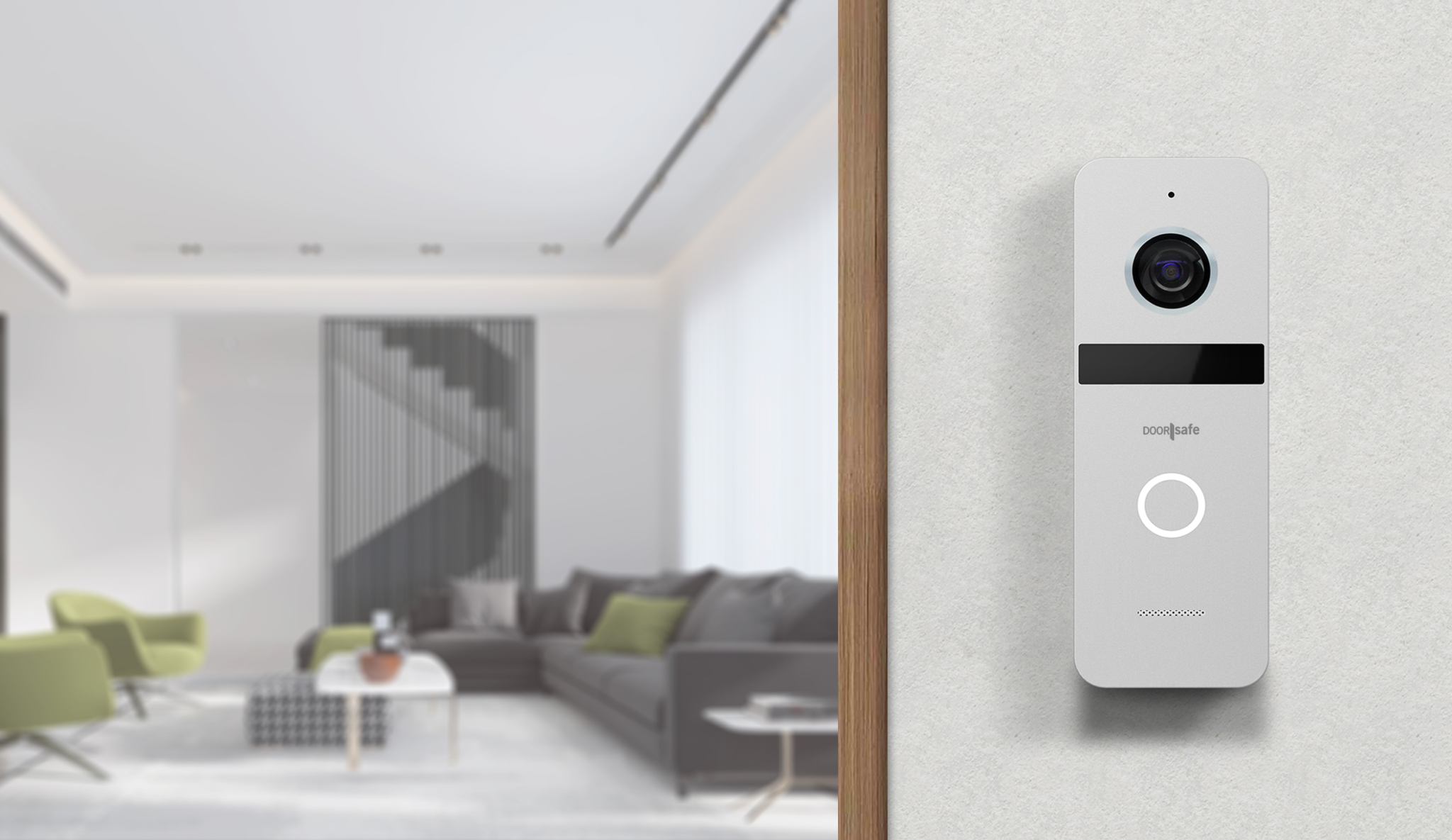 4 draads video camera deurbel - met touch scherm - Doorsafe 7550