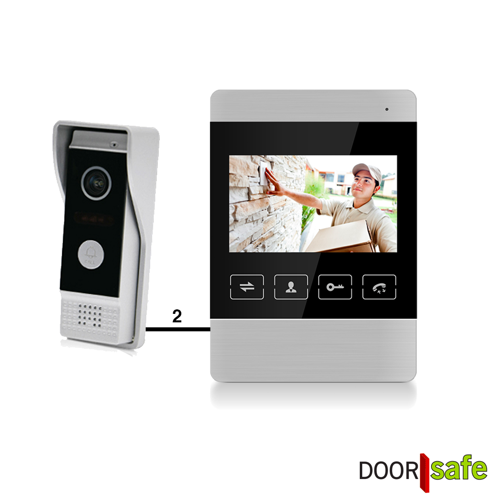 Camera deurbel & intercom, 2 draads, maakt foto of video - Doorsafe 7100
